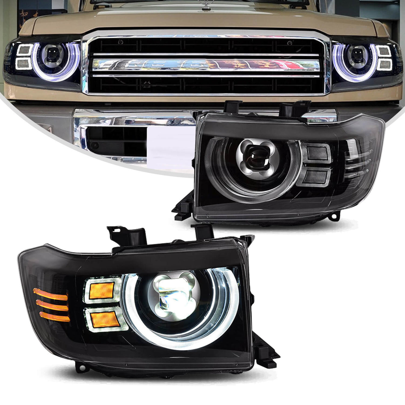 HCMOTION LED Headlights For Toyota Land cruiser 70 series LC70 LC71 LC