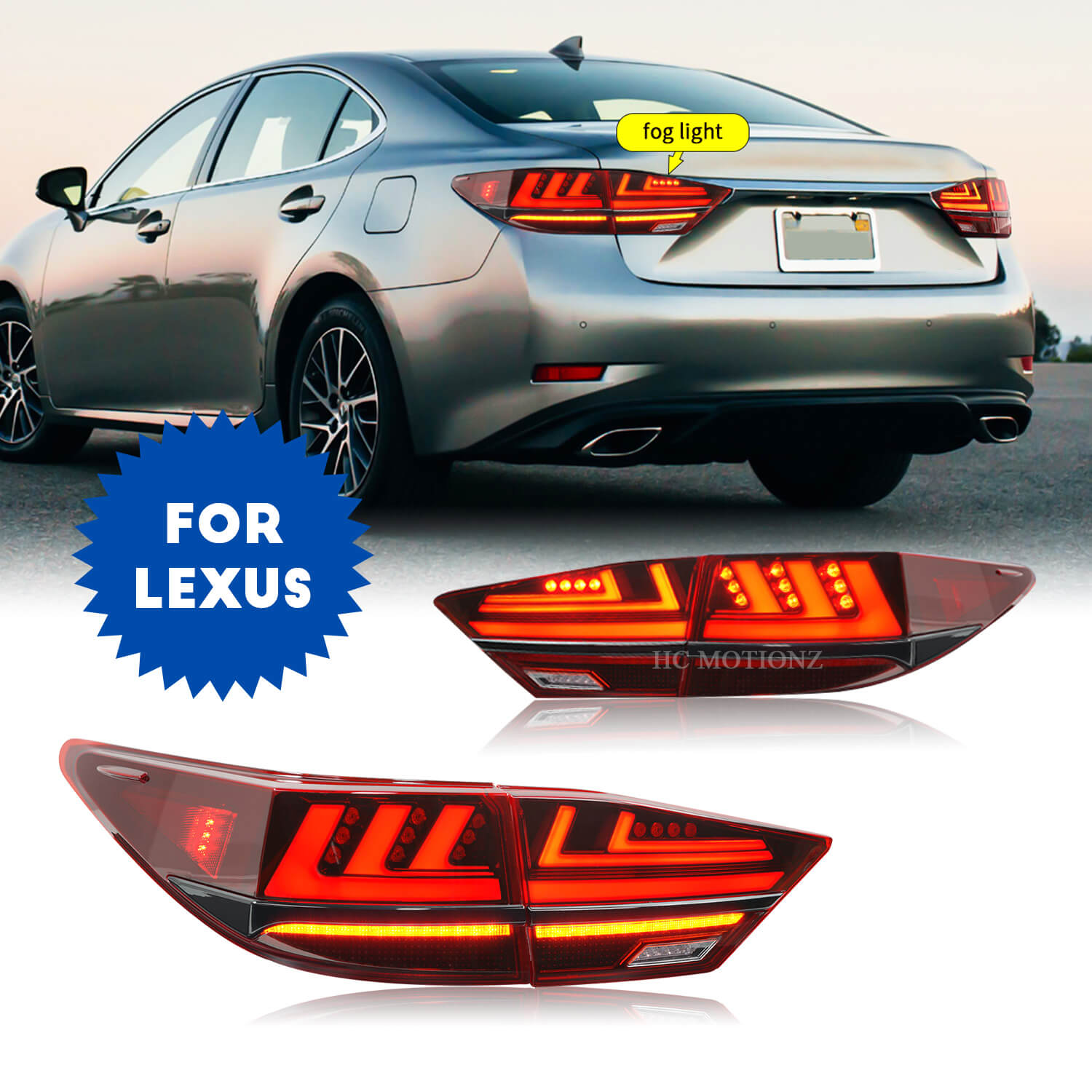 HCMOTION LED Tail Lights For Lexus ES350 ES 300h 2013-2018