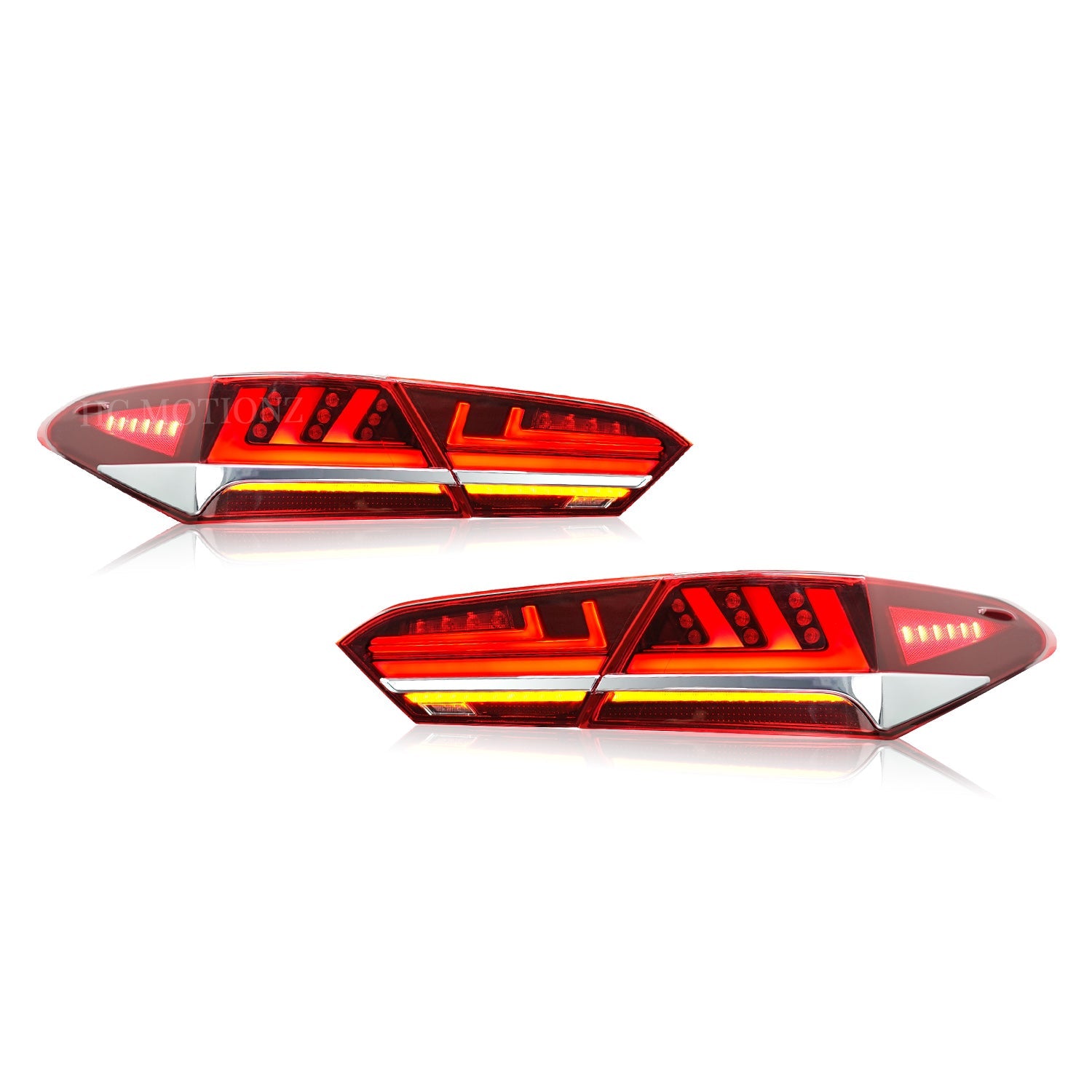 HCMOTION Taillights Fit/For Toyota Camry 2018-2021 With silver strip